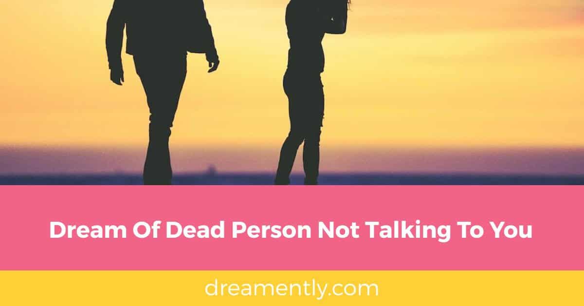 Dream Of Dead Person Not Talking To You